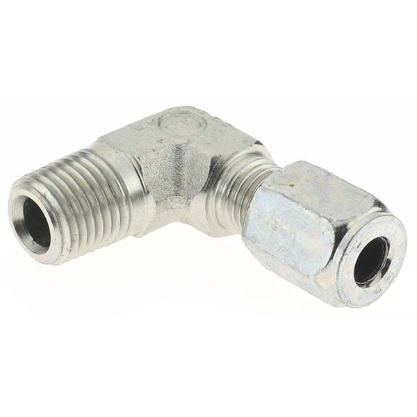 Parker - Flareless Bite-Type Tube Male Elbow: 1/4" NPTF, 1/4" Tube OD ...