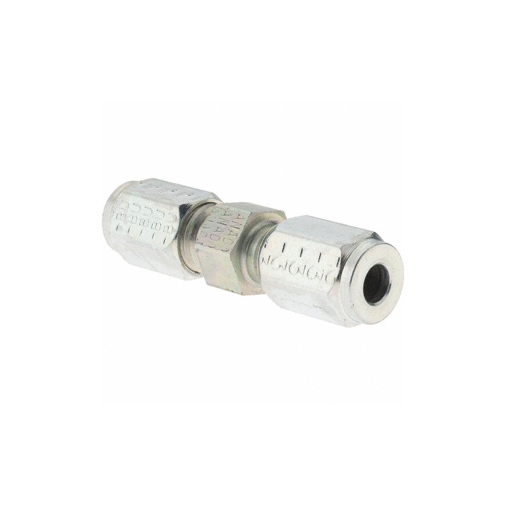 Parker - Flareless Bite-Type Tube Union: 3/16" Tube OD, Steel | MSC Direct