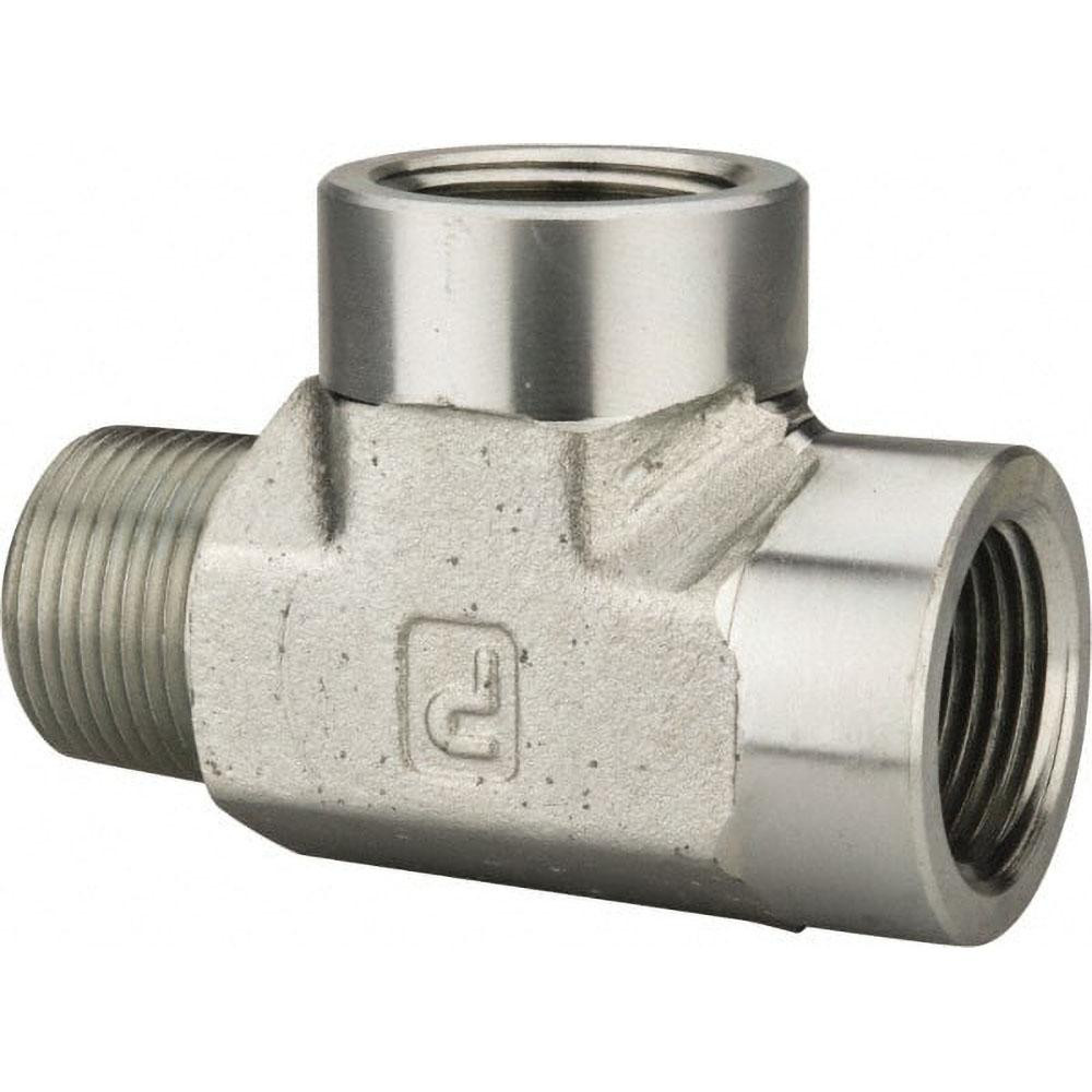 Parker - Industrial Pipe Street Tee: 3/4" Female Thread, 3/4" Male ...