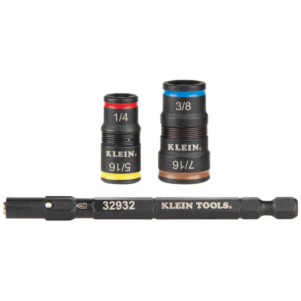 Klein Tools - Socket Extension Sets: Finish: Polished; Material: Steel ...