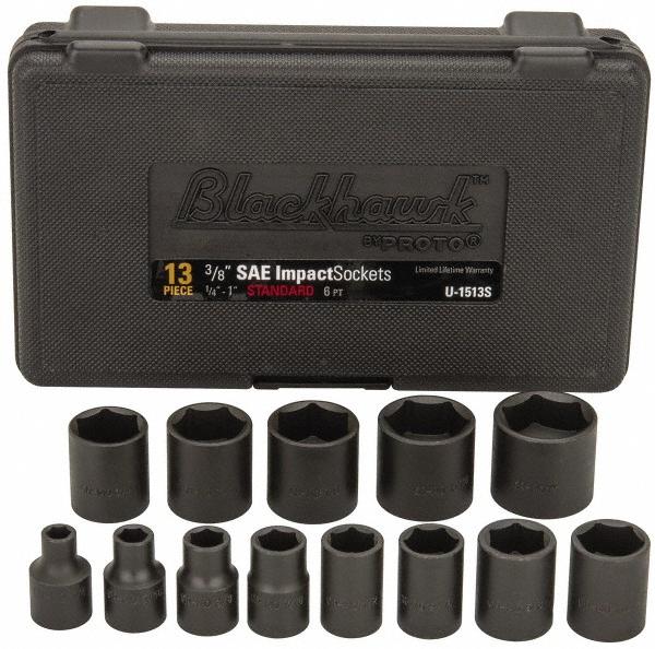 Blackhawk™ by Proto® - Socket Set: Impact Standard, 13 Pc, 3/8" Drive ...