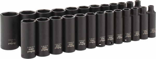 Blackhawk by Proto - 25 Piece 3/8" Drive Black Finish Deep Well Impact ...