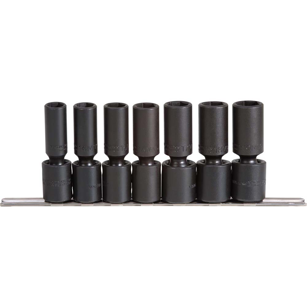 Proto - Socket Set: Deep Impact, 7 Pc, 1/2" Drive, 13.00 to 19.00 mm ...