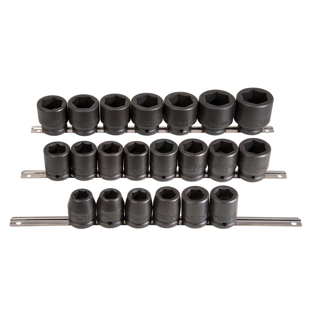 Proto - Socket Set: Impact Standard, 21 Pc, 3/4" Drive, 19.00 to 41.00 ...