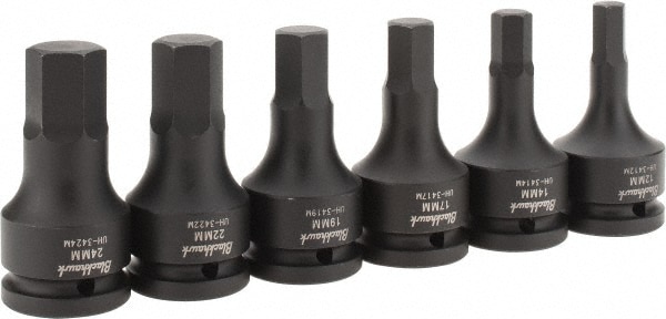 Blackhawk By Proto 6 Piece 3 4 Drive Metric Impact Hex Bit Socket