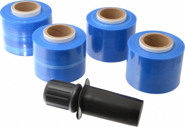 Stretch Associates - (4) 1' Rolls 3" x 1,000' 80 Gauge Blue Bundling ...