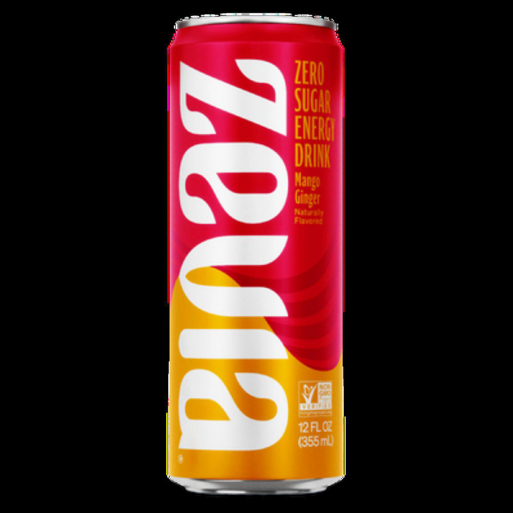 Zevia - Beverages: Energy Drink, Mango Ginger, Can, 12 oz | MSC Direct