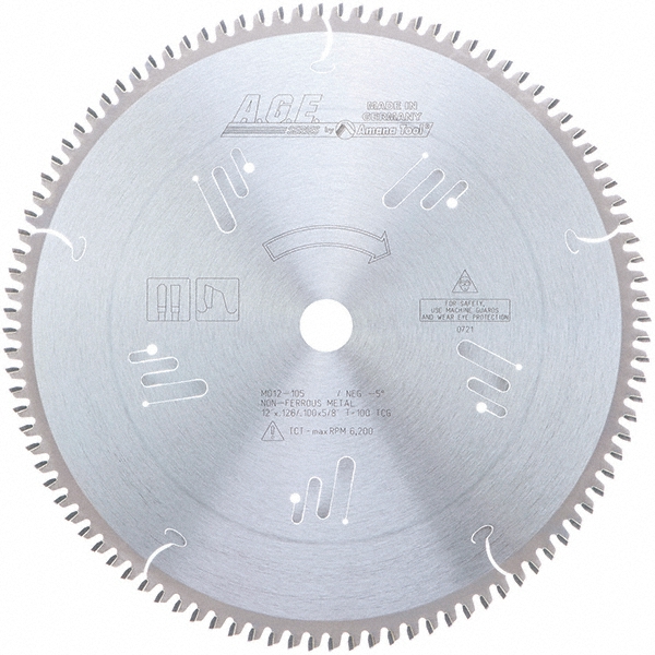 Amana Tool - Wet & Dry Cut Saw Blade: 12" Dia, 1" Arbor Hole, 100 Teeth ...