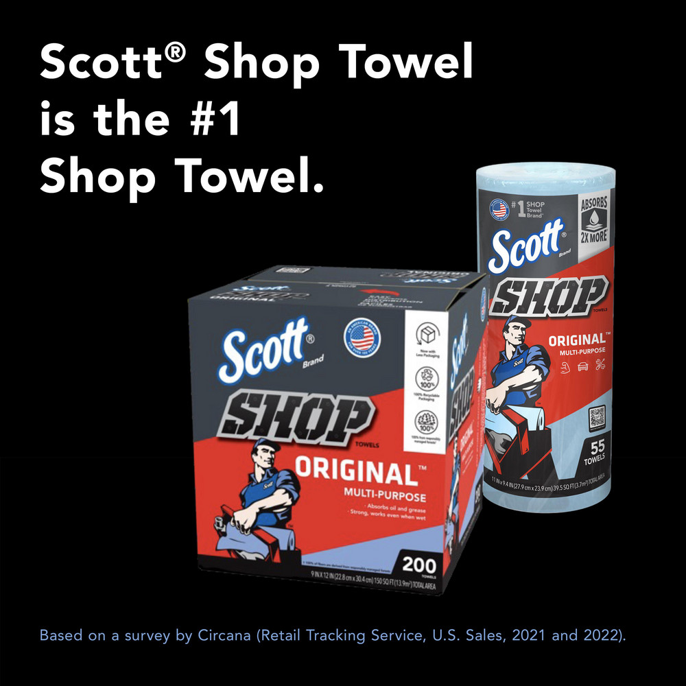 Scott - Shop Towel & Industrial: Virgin, Double Re-Creped Shop Towel ...