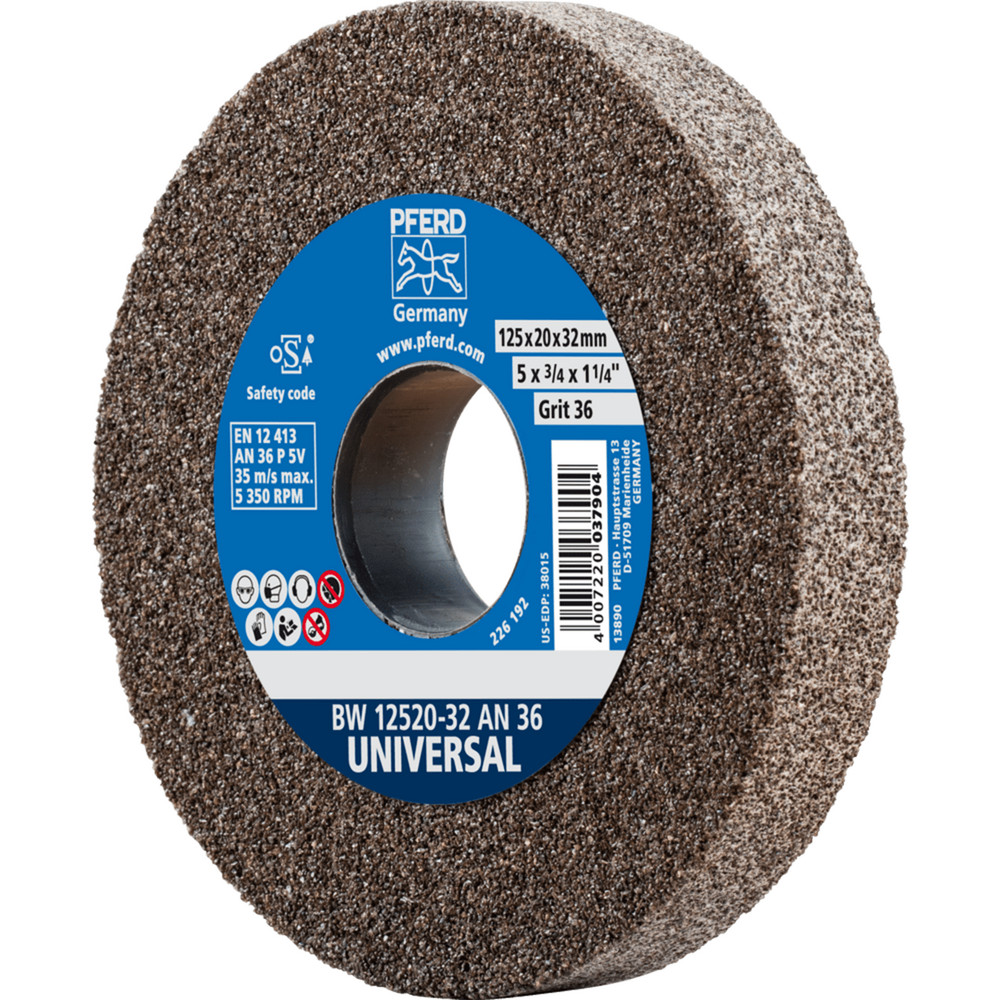 PFERD - Bench & Pedestal Grinding Wheel: 5" Dia, 3/4" Thick, 1-1/4 ...