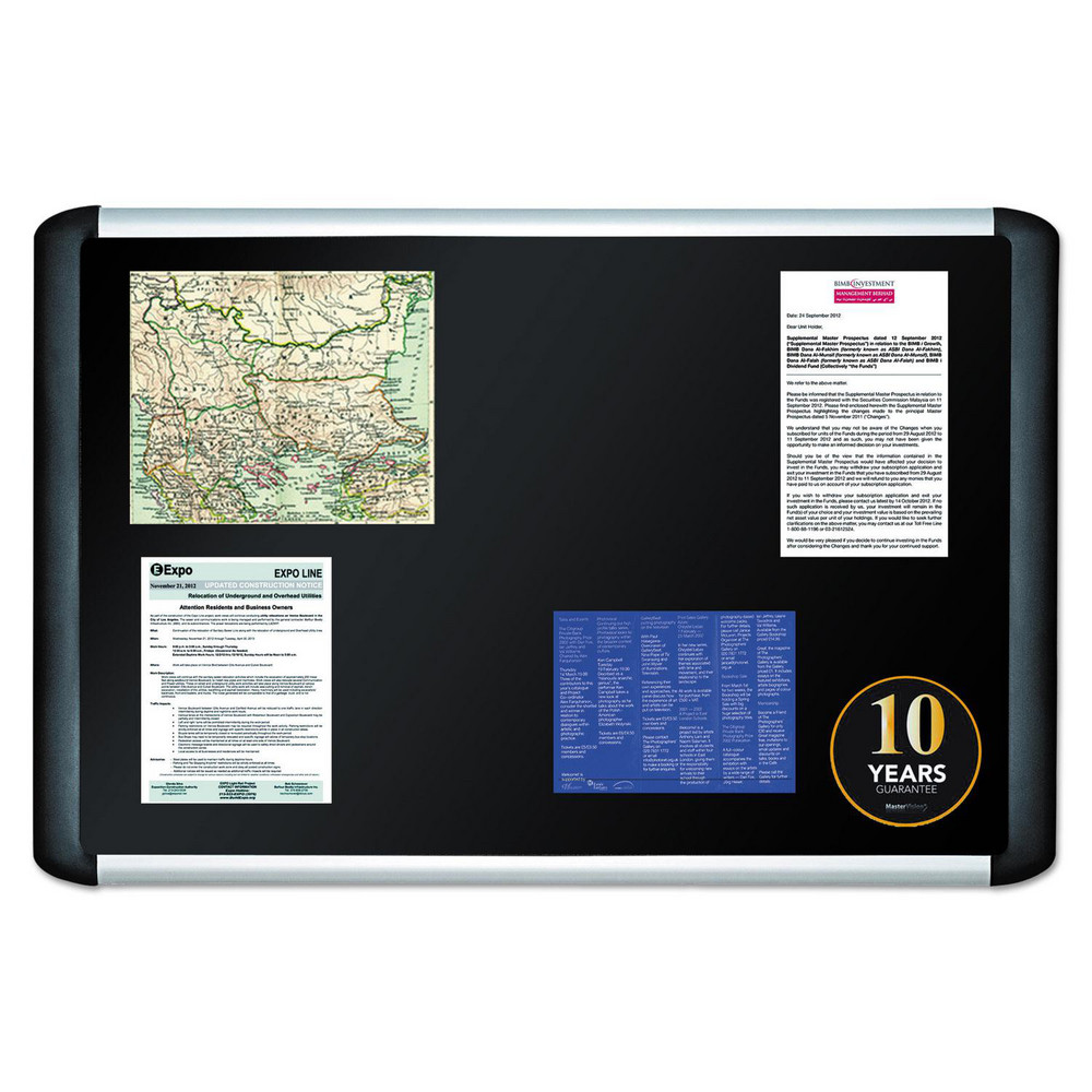 MasterVision - Bulletin Board: 24.41" Width, 40.16" Height, Black | MSC ...
