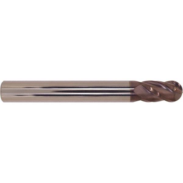 Millstar - Ball End Mill: 1/2" Dia, 1" LOC, 4 Flute, Solid Carbide ...