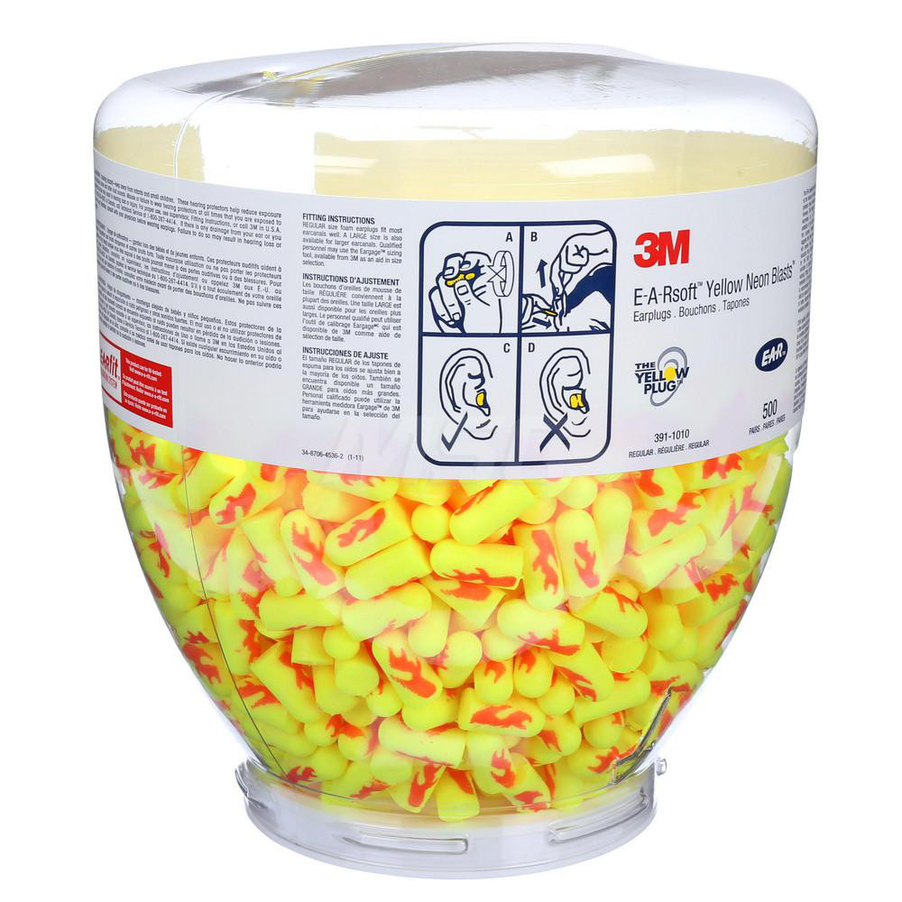 3M - Earplug Dispenser Refill: 500Pr, Foam, Taper End Shape, 33dB | MSC ...