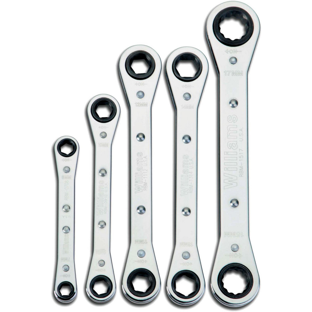 Williams - Box Wrench Set: 5 Pc, 1/4 to 7/8" Wrench, Inch | MSC Direct