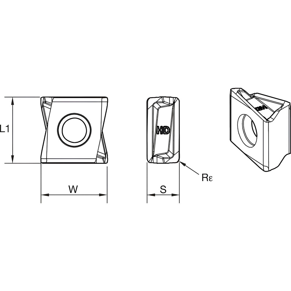 Kennametal - Milling Insert: ANSI LNGQ120608ERHDKT4, ISO ...