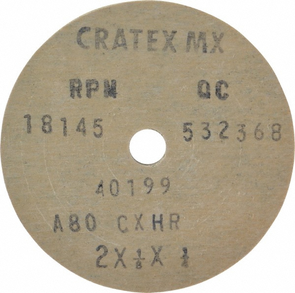 Cratex - Surface Grinding Wheel: 2" Dia, 1/8" Thick, 1/4" Arbor, 80 ...