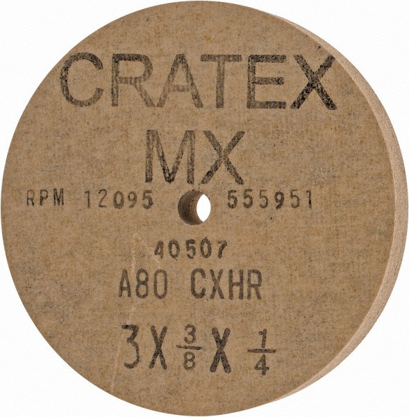Cratex - Surface Grinding Wheel: 3" Dia, 3/8" Thick, 1/4" Arbor, 80 ...