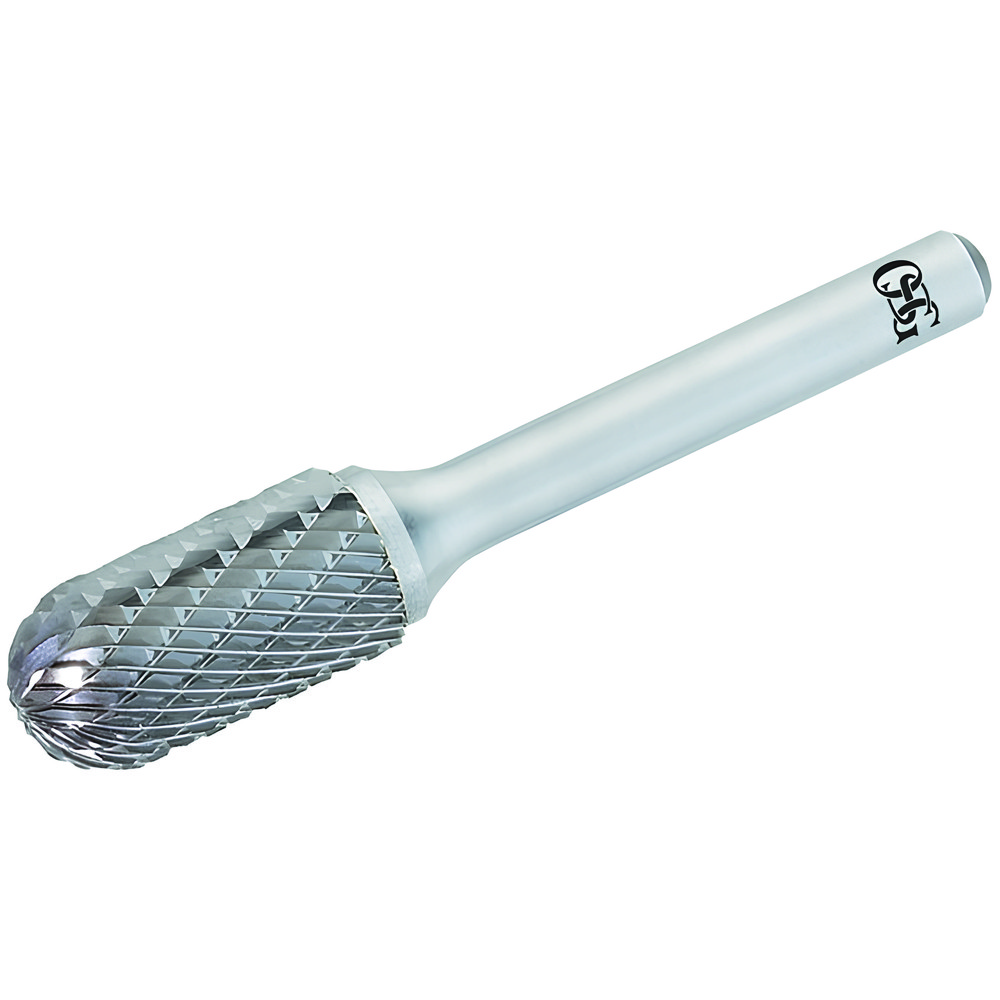 OSG - Abrasive Burr: SC-3, 3/8" Cut Dia, Ball Nose Cylinder, Double Cut ...