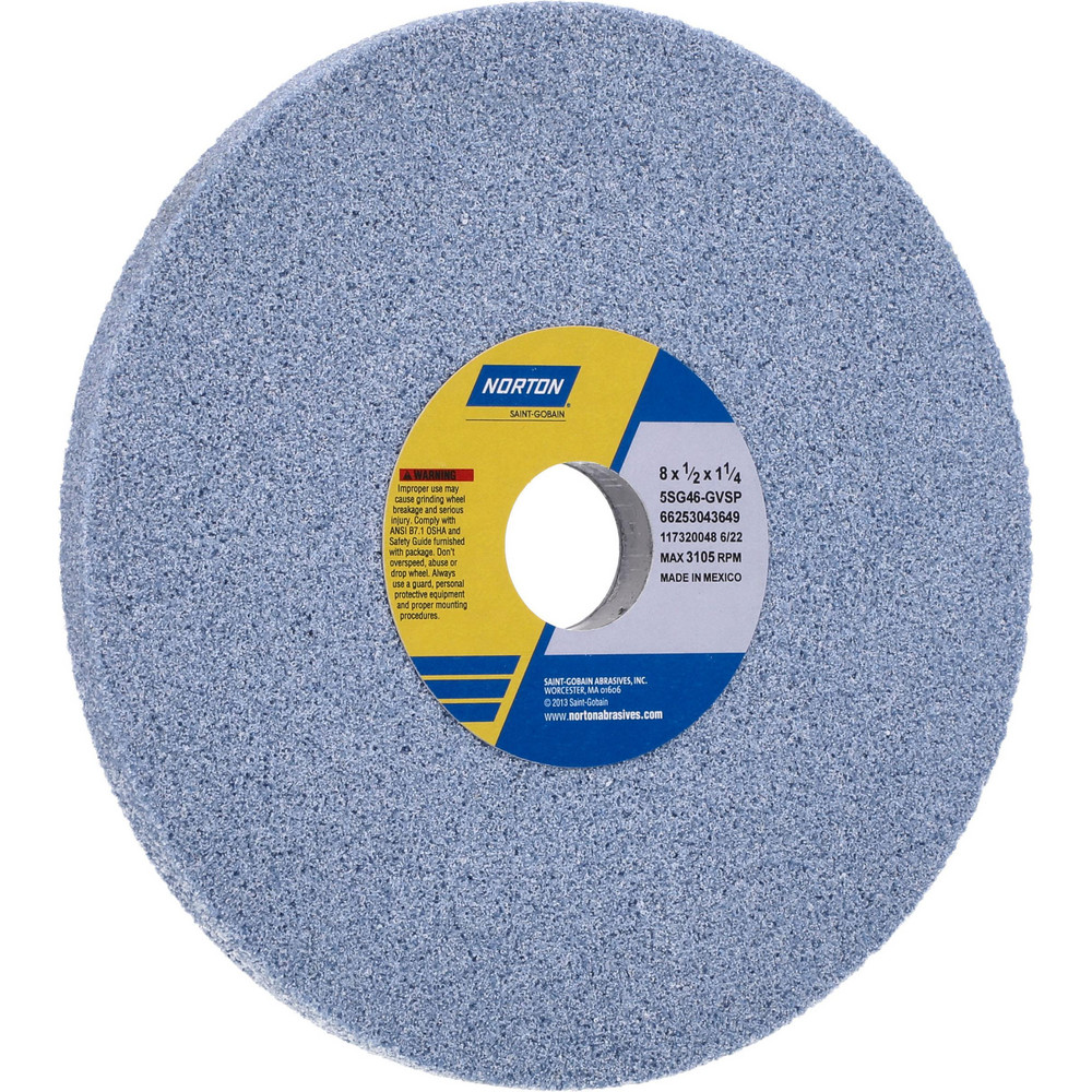 Norton - Surface Grinding Wheel: 8" Dia, 1/2" Thick, 1-1/4" Arbor, 46 ...