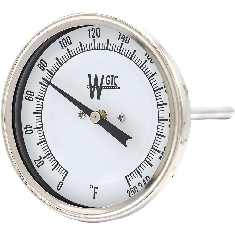 WGTC - Bimetal Dial Thermometers: 1.00, Back, Center Back, Glass | MSC Direct
