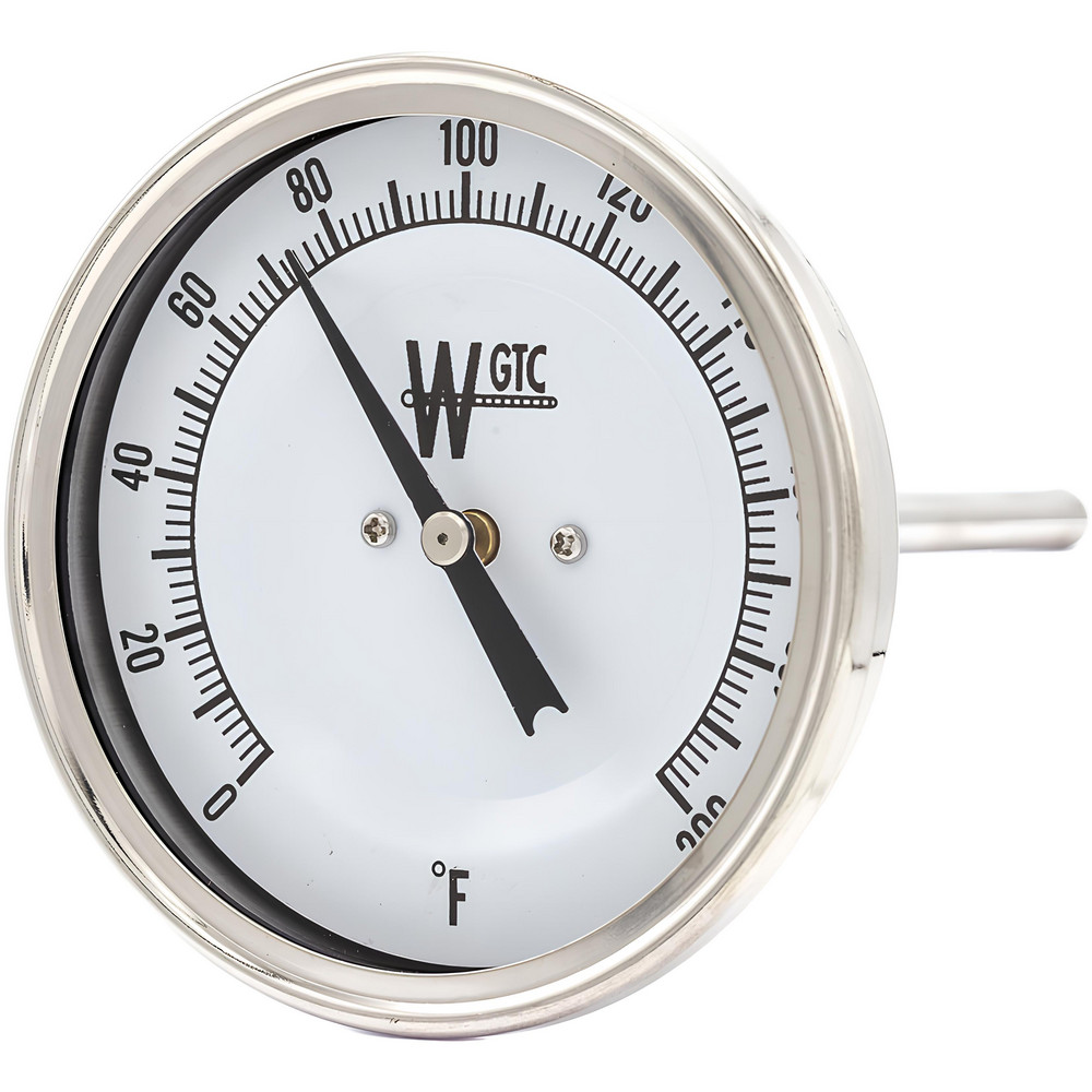 WGTC - Bimetal Dial Thermometers: 1.00, Back, Center Back, Glass | MSC ...