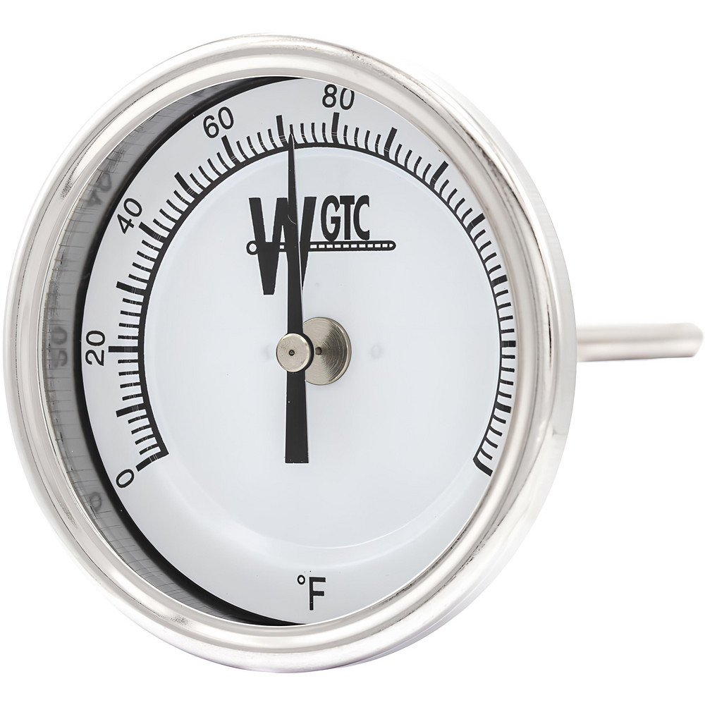 WGTC - Bimetal Dial Thermometers: 1.00, Back, Center Back, Glass | MSC ...