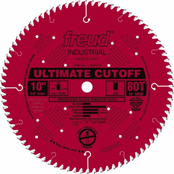 Freud - Wet & Dry Cut Saw Blade: 10" Dia, 5/8" Arbor Hole, 0.126" Kerf ...