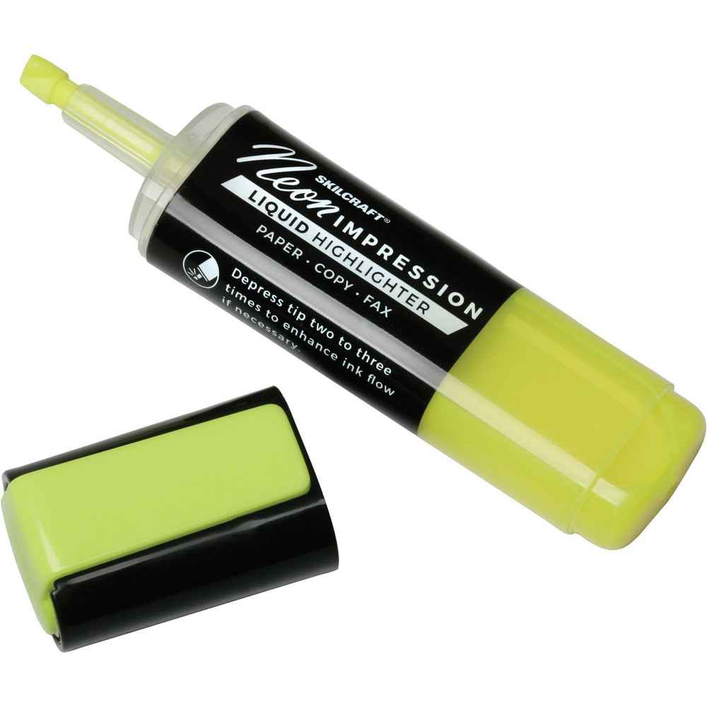 AbilityOne - YLW CHISEL 12/PK NEON LIQUID INK HIGHLIGHTER | MSC Direct