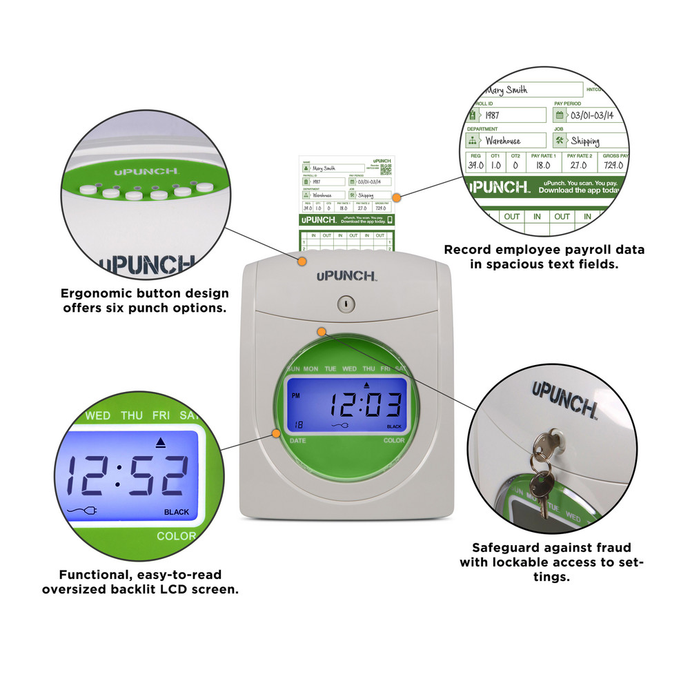 uPunch - Time Clocks & Time Recorders: Electronic, Electric, LCD ...