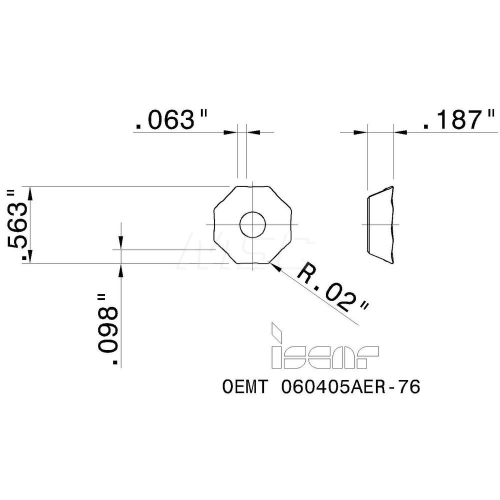 Iscar - Milling Insert: ANSI ‎OEMT 060405AER-76 IC928, ISO OEMT ...