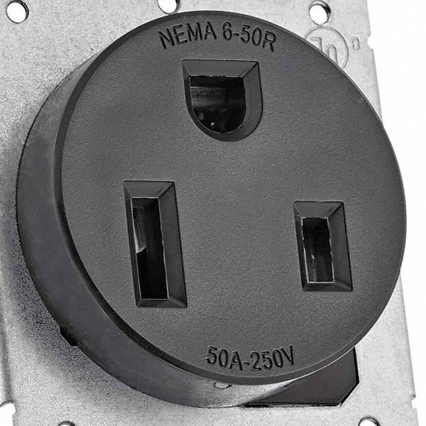 Leviton - 250 VAC 50A NEMA 6-50P Industrial Grade Black Straight Blade ...