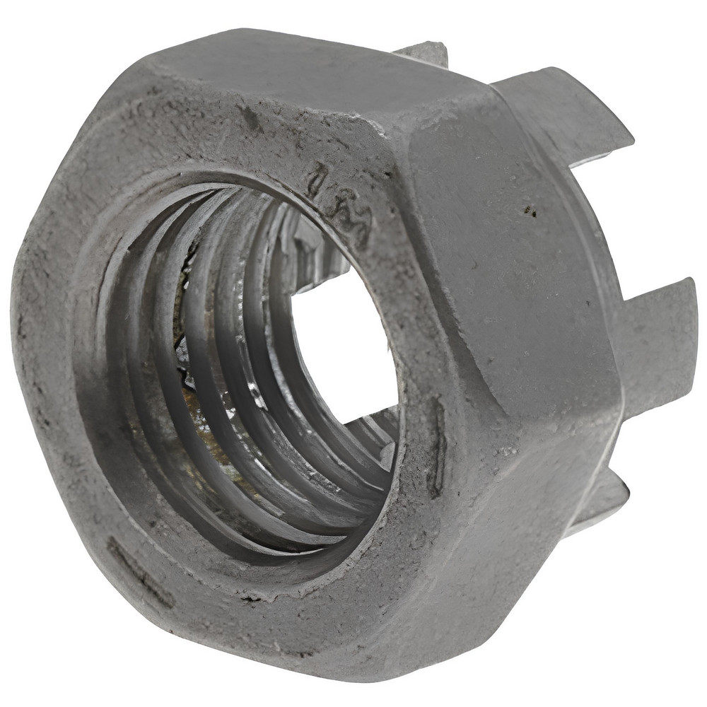 Value Collection - Castle Lock Nut: 3/8-24, Grade 5 Steel, Bright ...