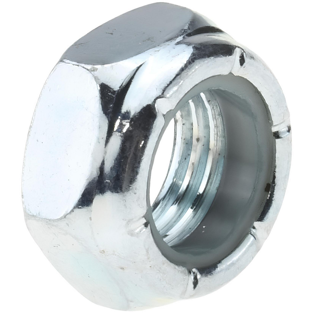 Value Collection - Hex Jam Lock Nut: Insert Lock, Nylon Insert, 7/16-20, Grade 2 Steel, Zinc ...