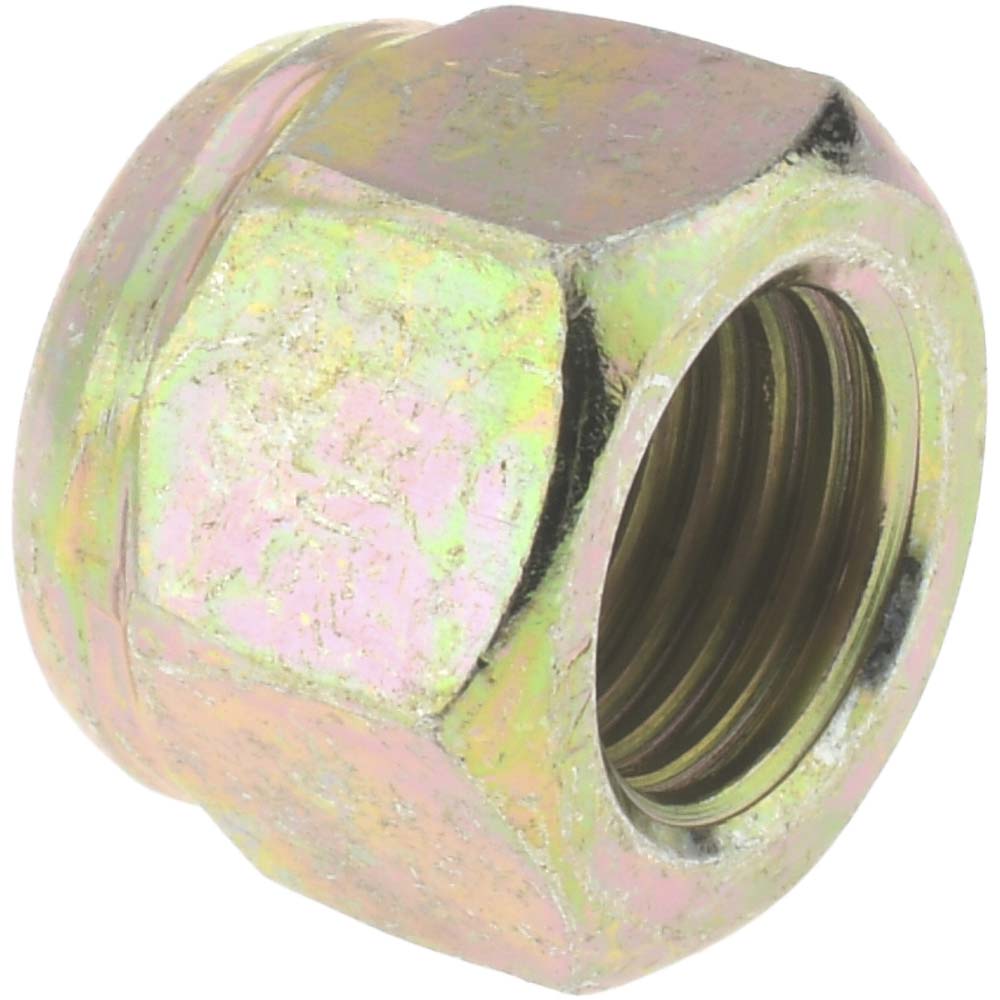 Value Collection - Hex Lock Nut: Insert Lock, Nylon Insert, 3/8-24, Grade 8 Steel, Yellow Zinc ...