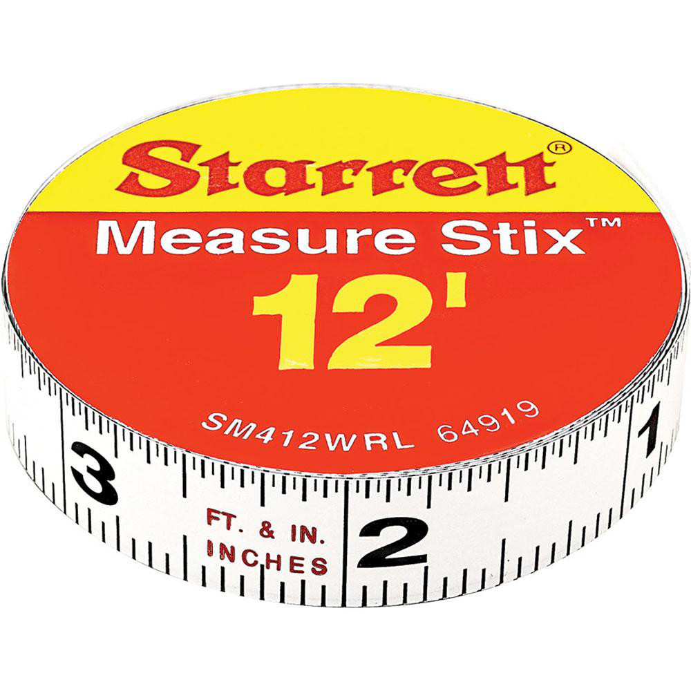 Starrett - 12 Ft. Long x 1/2 Inch Wide, 1/32 and 1/16 Inch Graduation ...