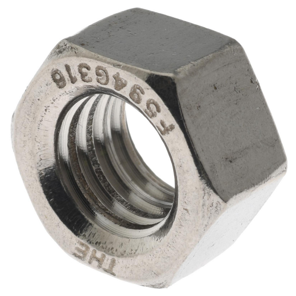 Value Collection - Hex Nut: 3/8-16, Grade 316 Stainless Steel, Bright/Uncoated Finish | MSC Direct