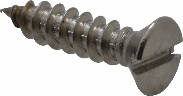 Value Collection - Sheet Metal Screw: #4, Flat Head, Slotted Drive, 1/2 ...