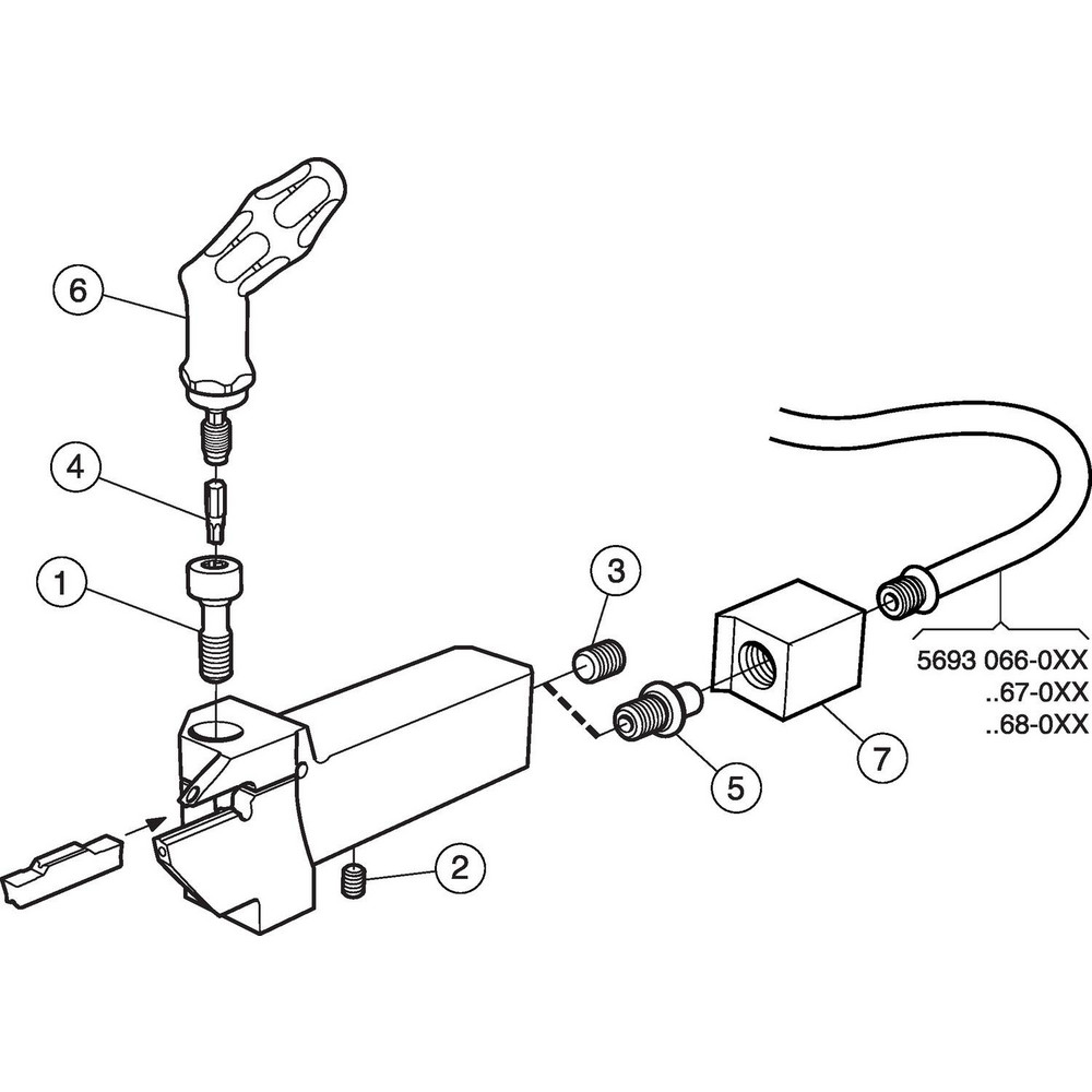 Sandvik Coromant - Indexable Grooving Toolholder: C2A-QS25-RFL23B-140CB ...