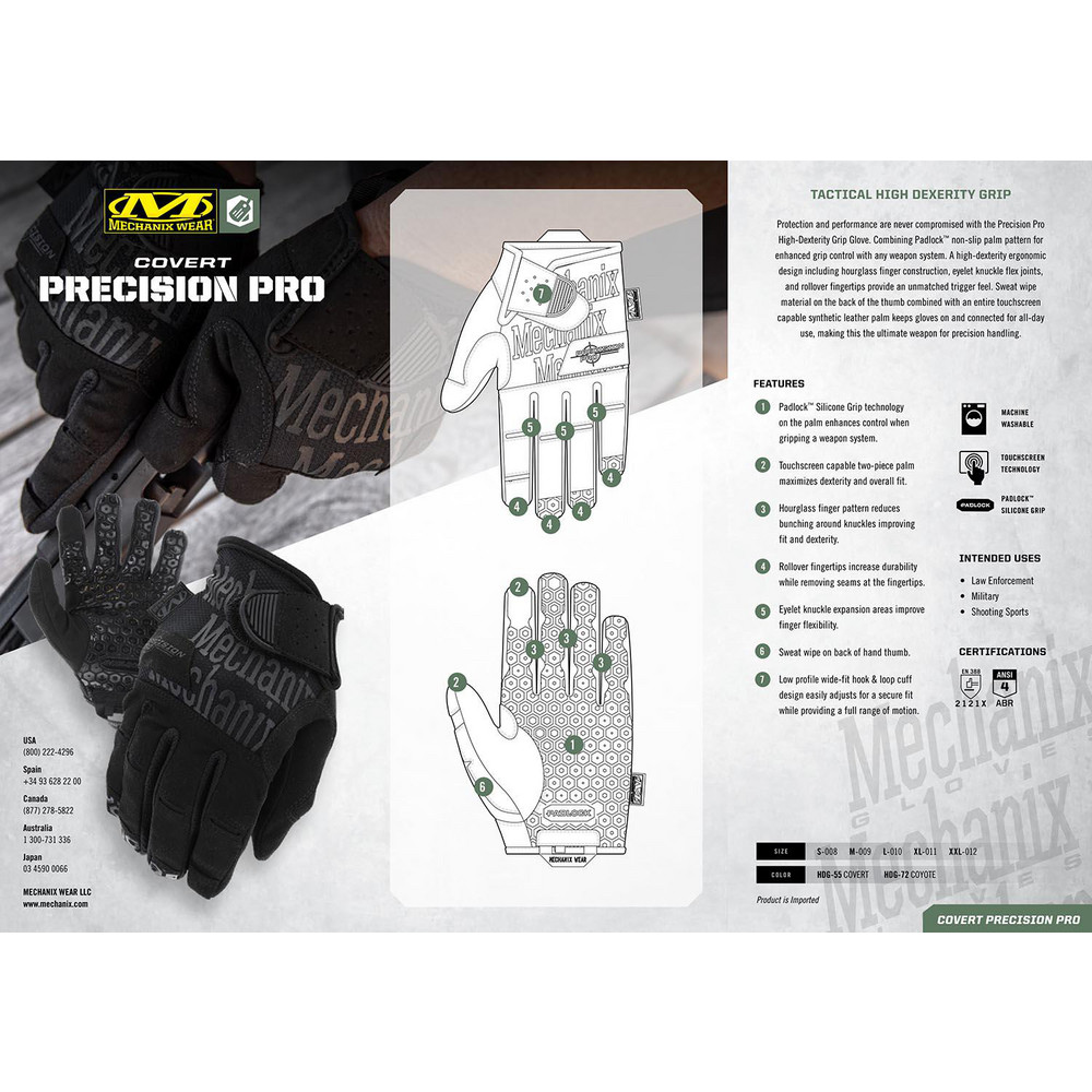 Mechanix Wear - Work Gloves: Mechanix Wear TAA Tactical High Dex Grip, Size 2X-Large, Polyester ...