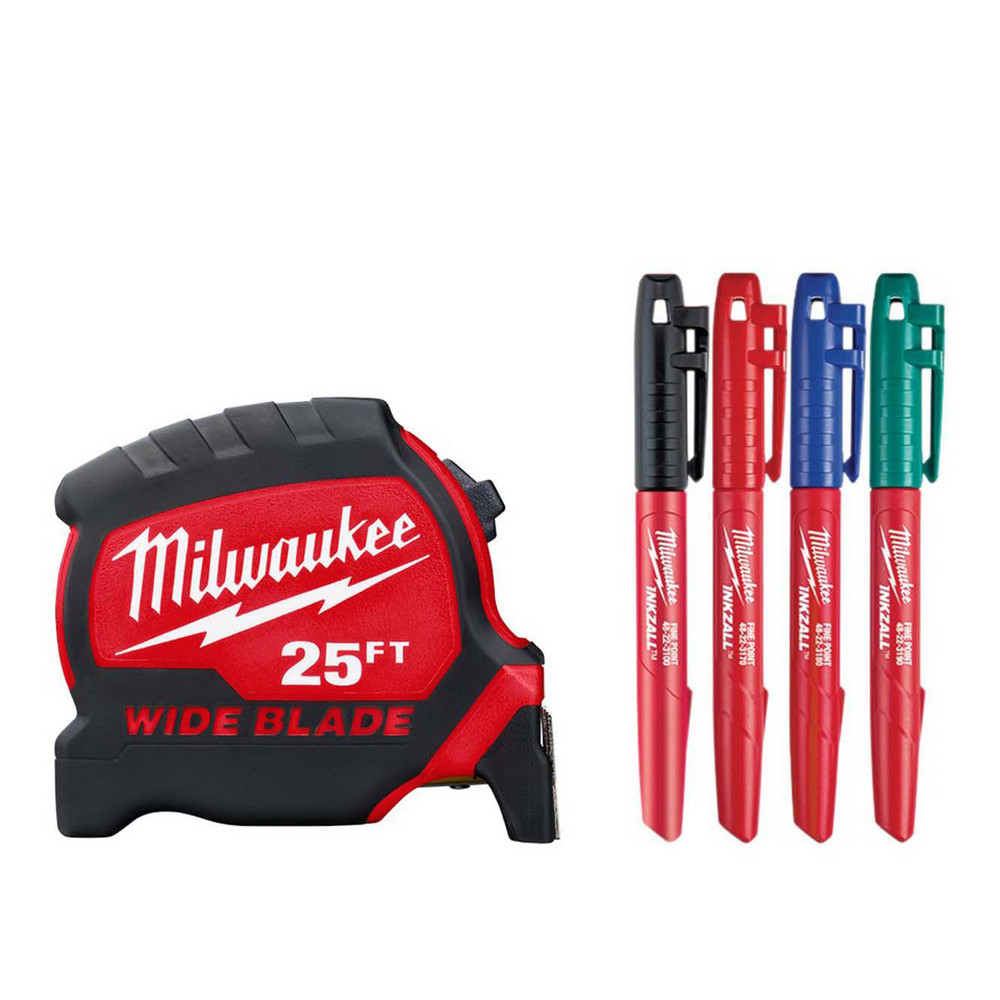 Milwaukee Tool - Tape Measures; Length Ft.: 25.000; Graduation (Inch ...
