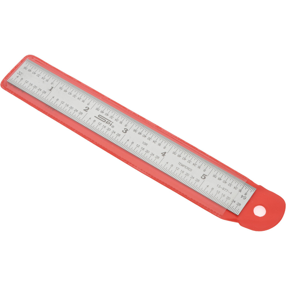 SPI - Steel Rule: 6" OAL, 10R Graduation, Rigid, 3/4" OAW | MSC Direct