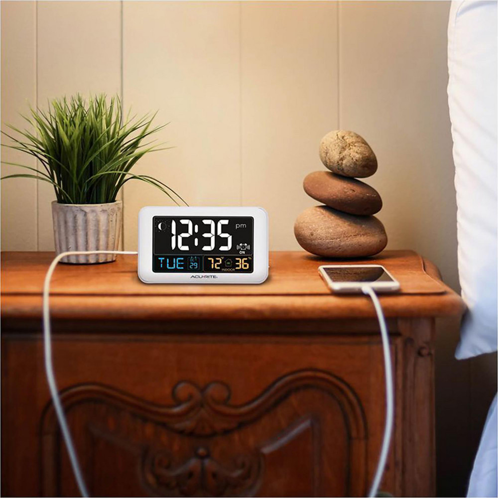 AcuRite - Clocks & Multi-Function Clocks: Type: Digital; Color: White ...