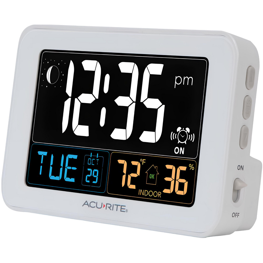 AcuRite - Clocks & Multi-Function Clocks: Type: Digital; Color: White ...