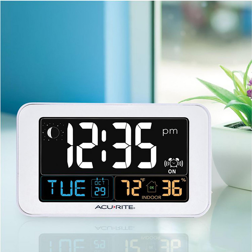 AcuRite - Clocks & Multi-Function Clocks: Type: Digital; Color: White ...