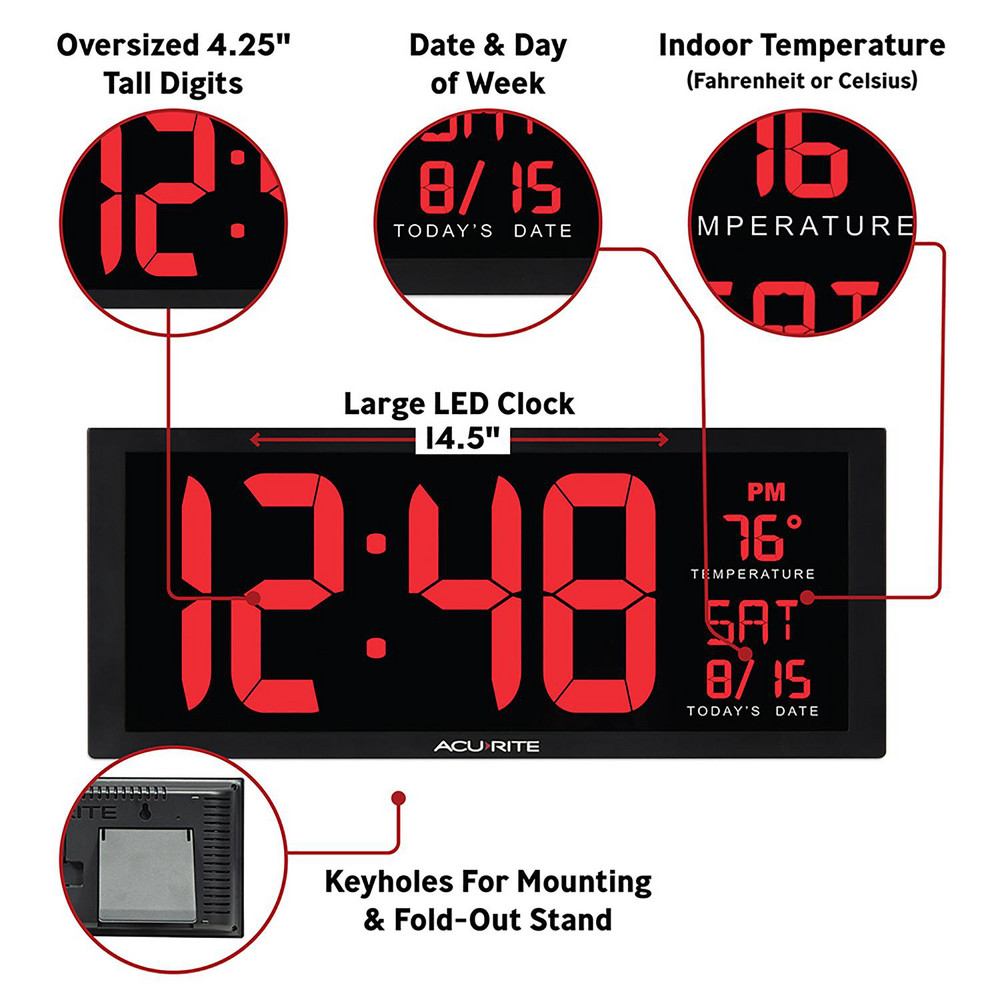 Acu-Rite - Clocks & Multi-Function Clocks; Type: Digital; Color: Red ...