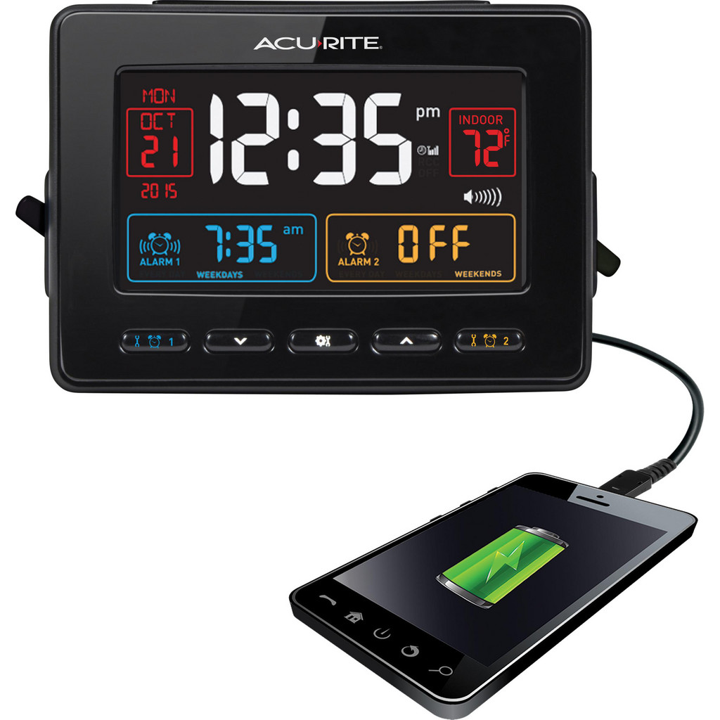 AcuRite - Clocks & Multi-Function Clocks: Type: Digital; Color: Black ...