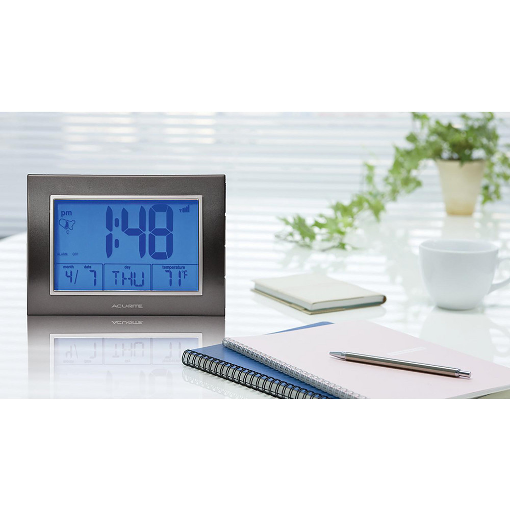 AcuRite - Clocks & Multi-Function Clocks: Type: Digital; Color: Silver ...