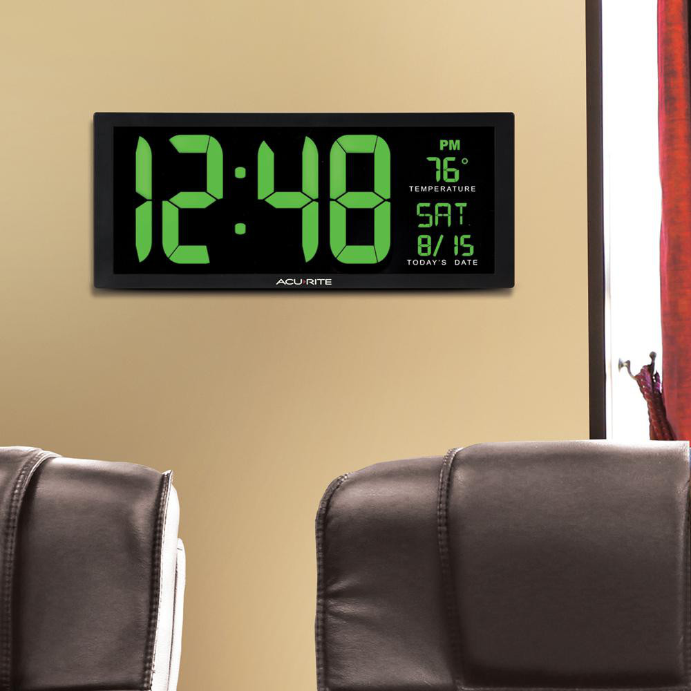AcuRite - Clocks & Multi-Function Clocks: Type: Digital; Color: Black ...