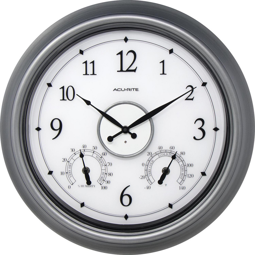 AcuRite - Clocks & Multi-Function Clocks: Analog, Pewter | MSC Direct