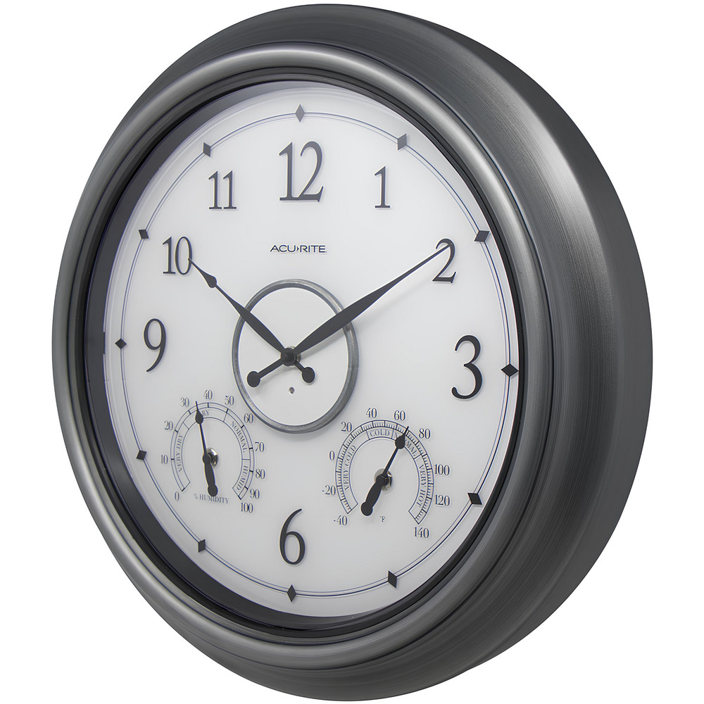 AcuRite - Clocks & Multi-Function Clocks: Analog, Pewter | MSC Direct